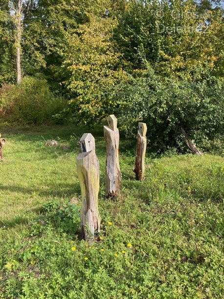 Patrick Stein | Four totem figures Wooden sculptures | MutualArt