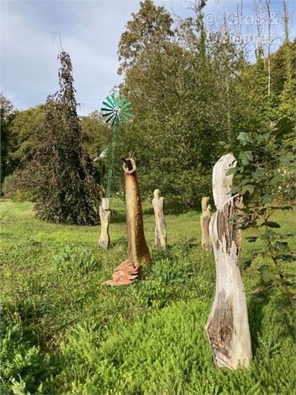 Patrick Stein | Four totem figures Wooden sculptures | MutualArt