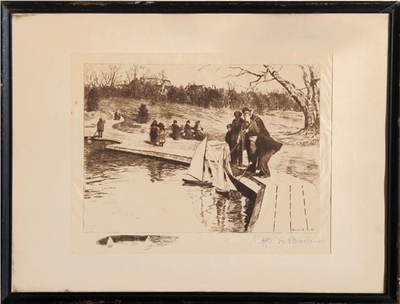 Otto Henry Bacher | SAILING TOY YACHTS IN CENTRAL PARK (1888) | MutualArt