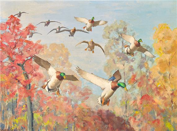 Richard Bishop | Mallards in Flight (1958) | MutualArt