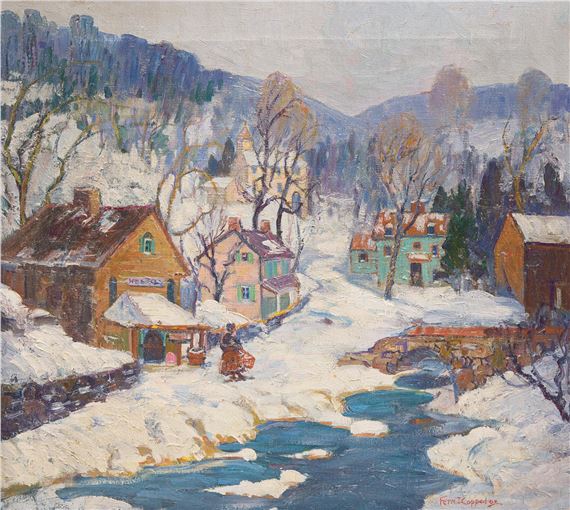 Fern Isabel Coppedge | Winter Village, New Hope (1934) | MutualArt