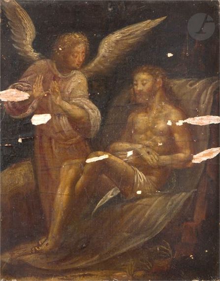 Flemish School, 16th Century | Christ with an angel (Circa 1600) | MutualArt