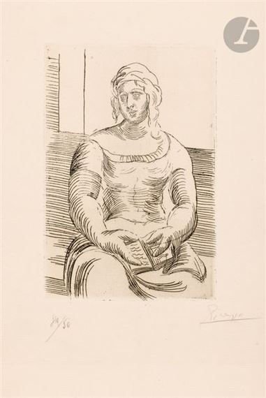 Pablo Picasso | Italian woman (woman with book) (1919) | MutualArt