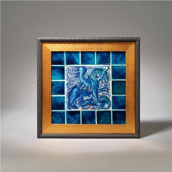 William de Morgan | 'Winged creatures' tile, circa 1875 | MutualArt