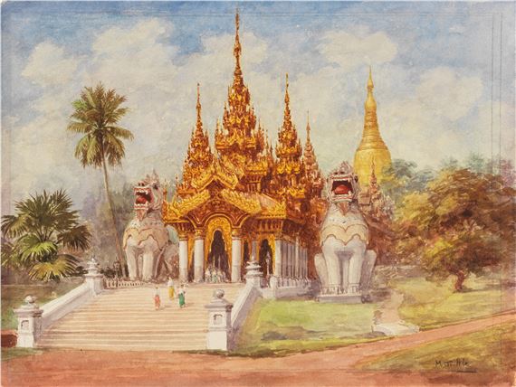 Mg Tun Hla | Entrance to the Shwedagon Pagoda | MutualArt