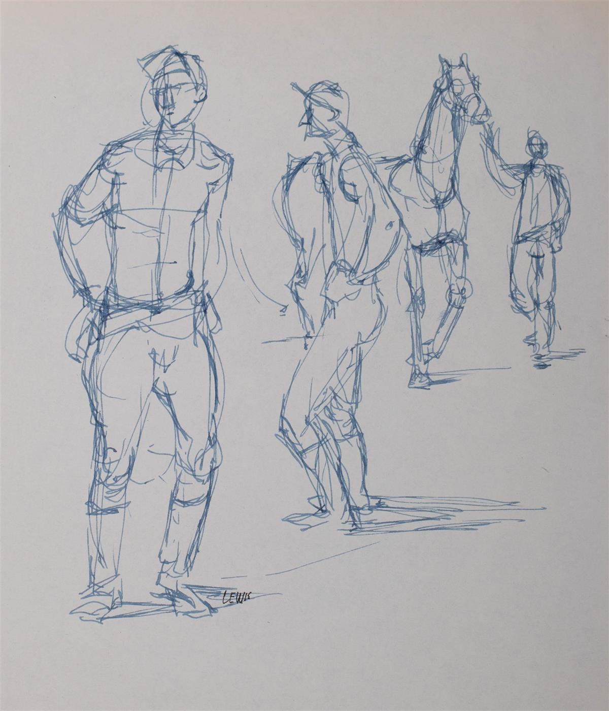 John C. Lewis | TWO FOLIOS OF FIGURE DRAWINGS | MutualArt