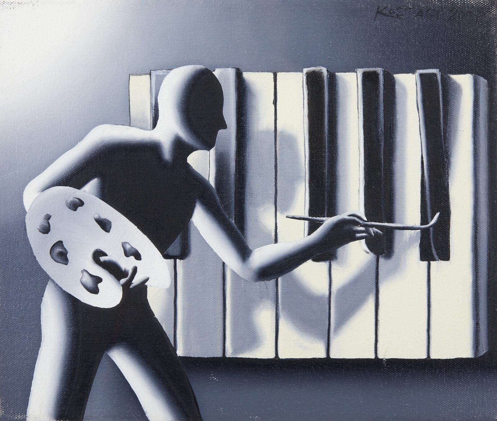 Mark Kostabi | The end justifies the means (2015) | MutualArt