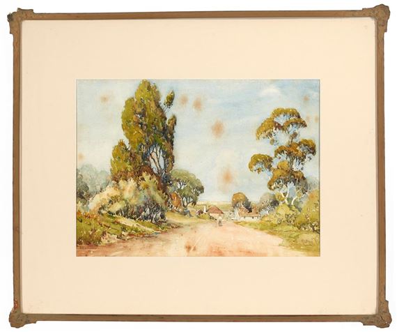 A. Edwards | Figure on a country track and cottage scenes (1933 ...