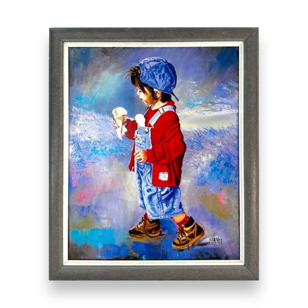 Ruth Mayer | Boy in overalls with ice cream cone | MutualArt