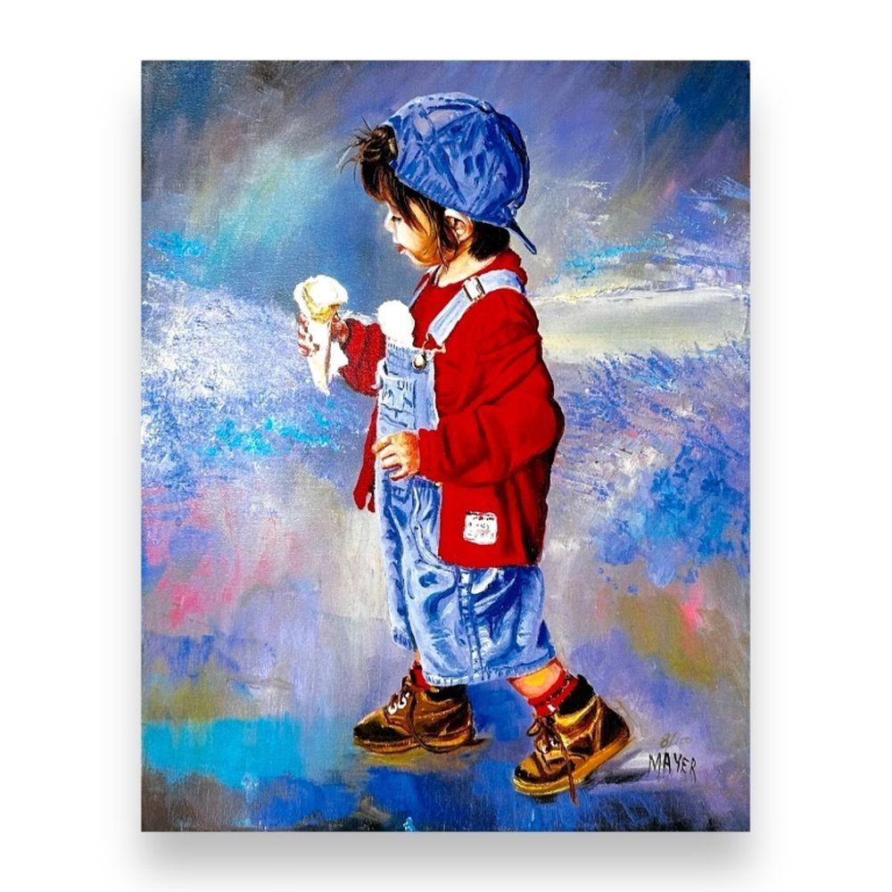 Ruth Mayer | Boy in overalls with ice cream cone | MutualArt