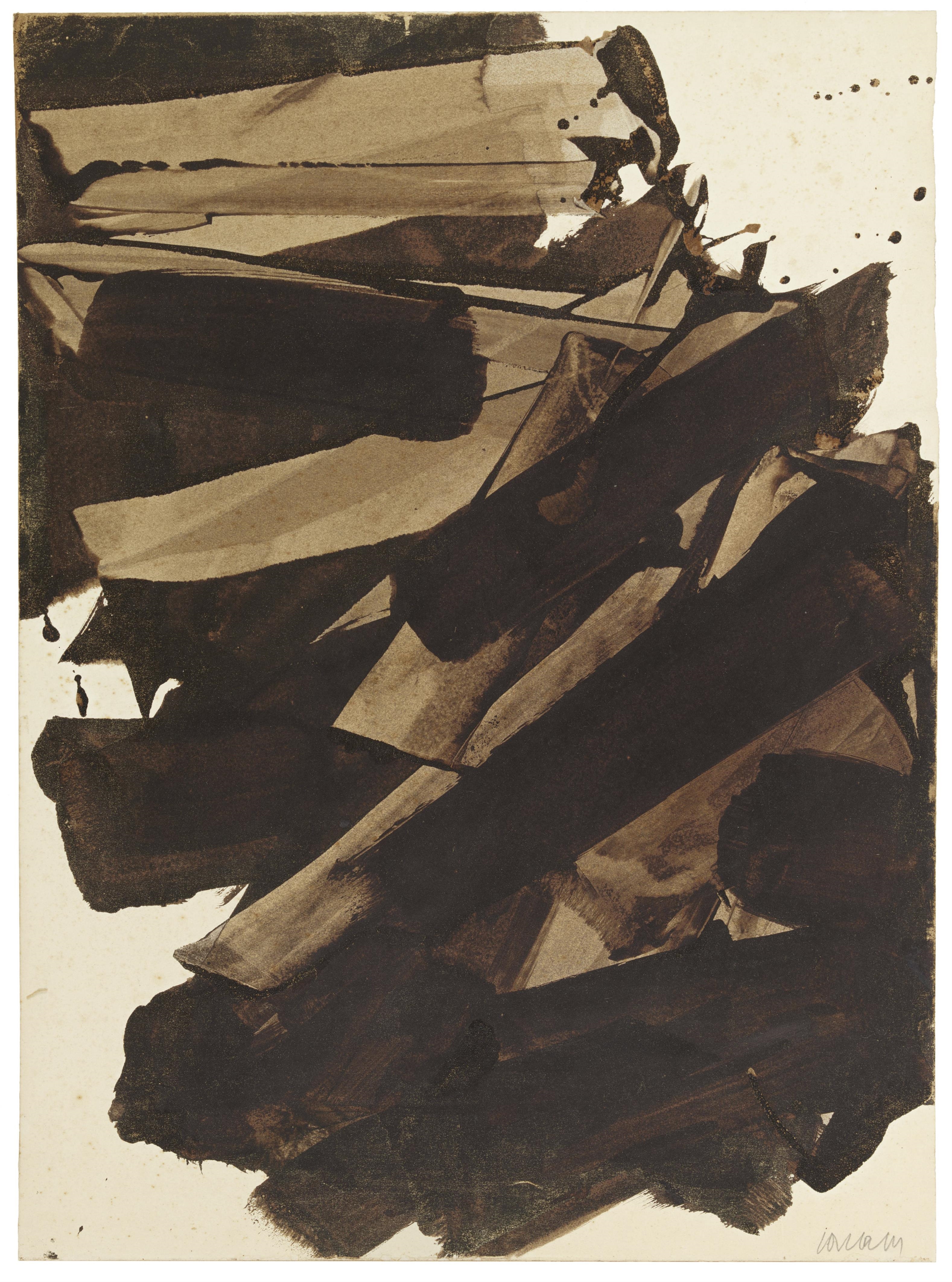 Pierre Soulages | Pierre Soulages Untitled Around 1960 Walnut stain on ...