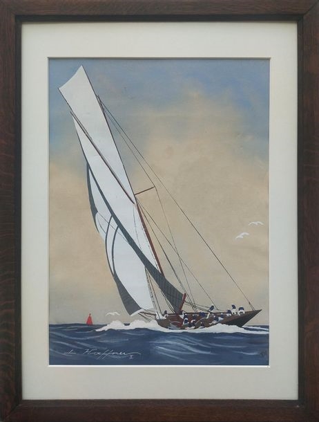 Leon Haffner | Gouache stencil, signed lower left and numbered 831 ...