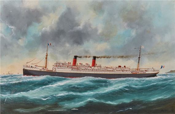 Édouard Marie Adam | Portrait of SS Spain (1910) | MutualArt