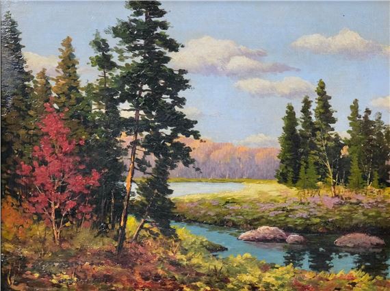 Herbert S. Palmer | Autumn Lake Landscape | MutualArt