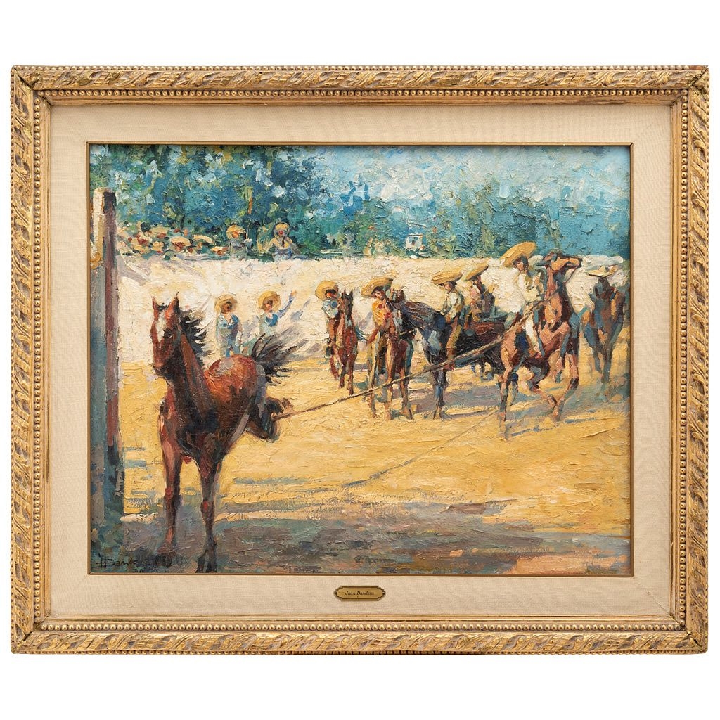 Juan Bandera Pérez | CHARROS A CABALLO LAZANDO (70) | MutualArt