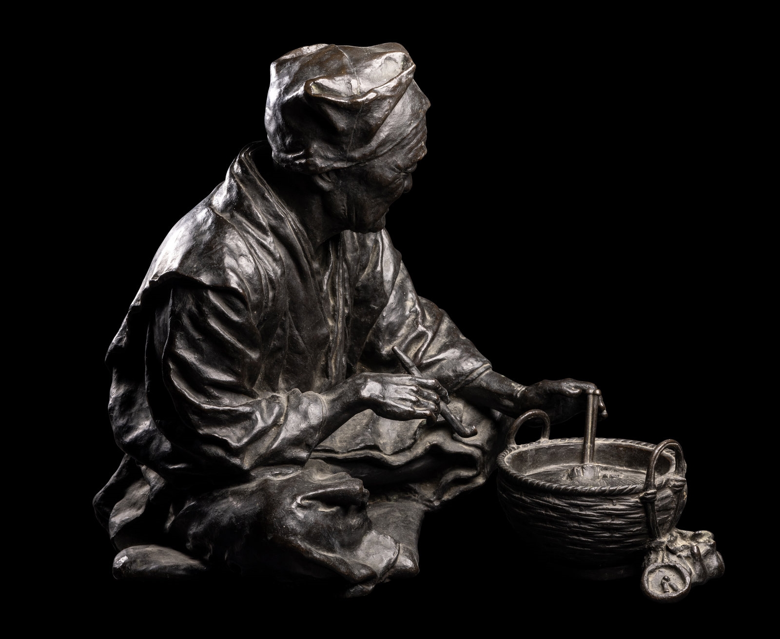 Japanese School, 20th Century | A Japanese Bronze Figure of an Elderly ...