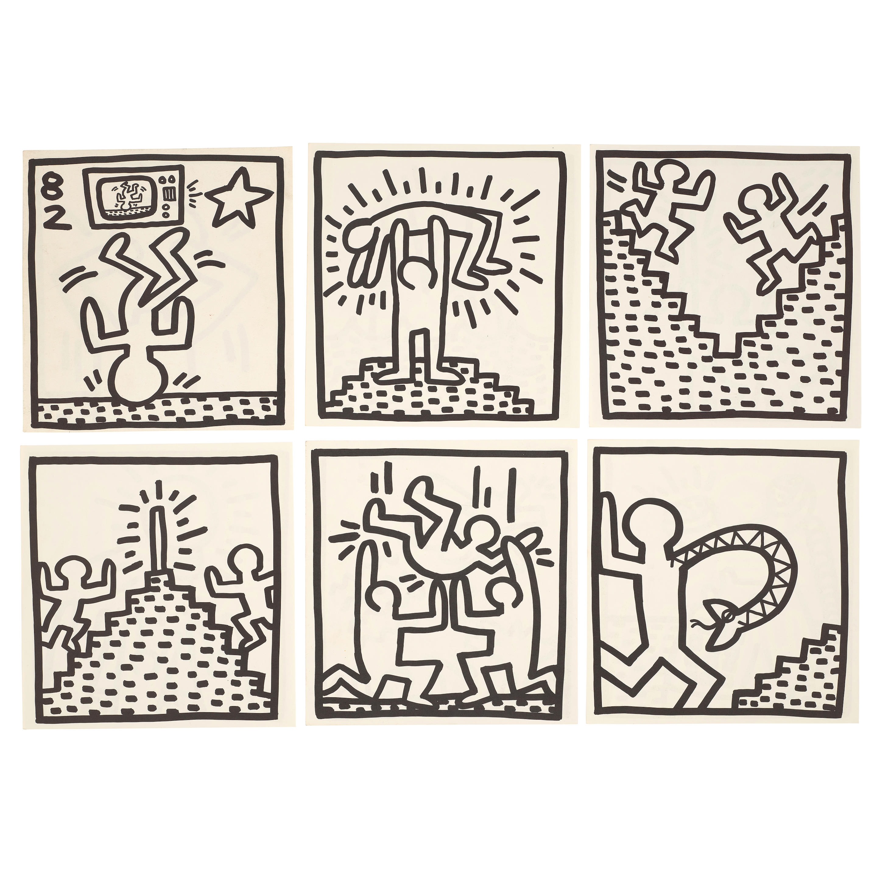 Keith Haring | Six Plates, from Keith Haring Tony Shafrazi Catalogue (6 ...