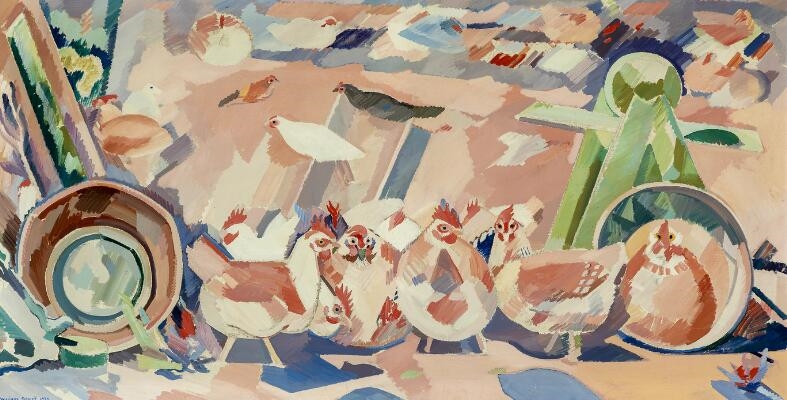 Niels William Scharff | Høns ved slibesten (1934) | MutualArt