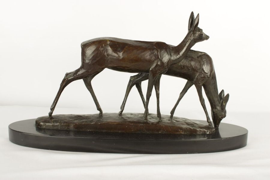 André Vincent Becquerel | Couple of deer | MutualArt