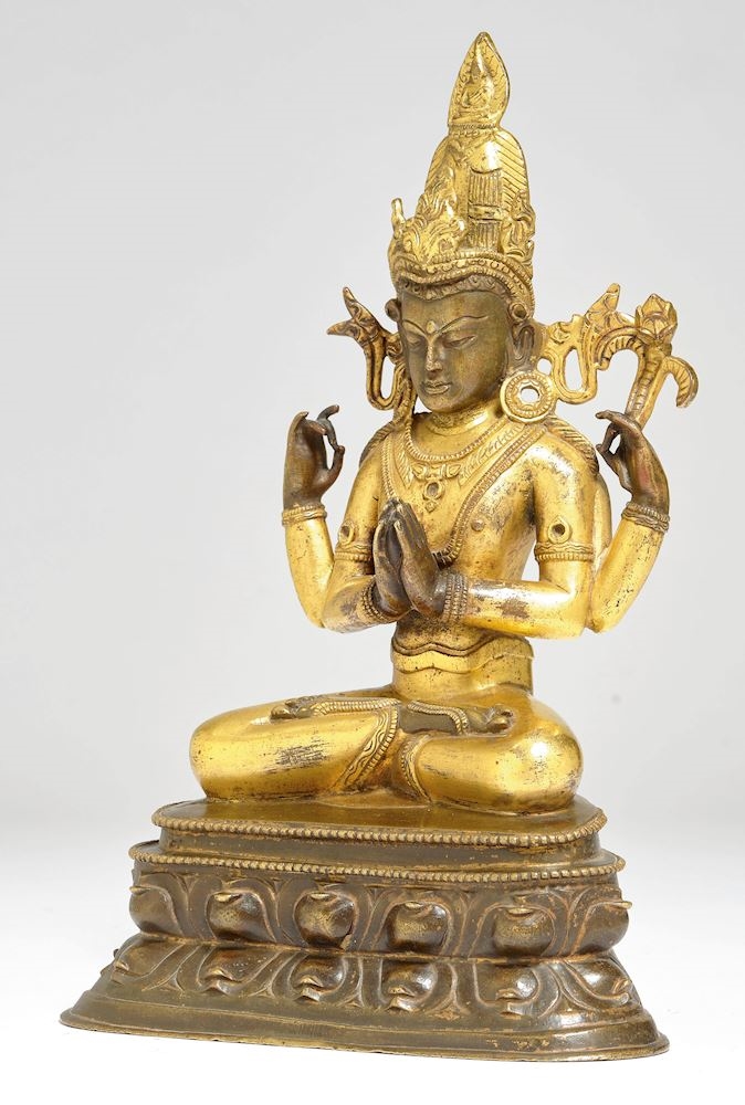 Tibetan School, 14th Century | A FIGURE OF AVALOKITESHVARA SHADAKSHARI ...