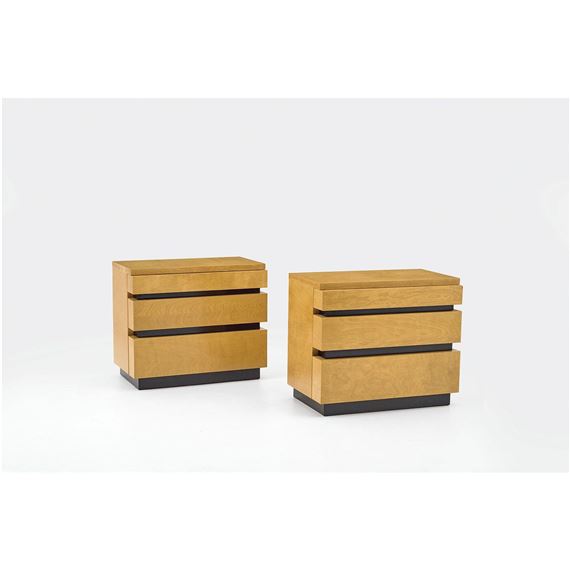 Dan Johnson | A pair of chest of drawers in birch veneer and darkened ...