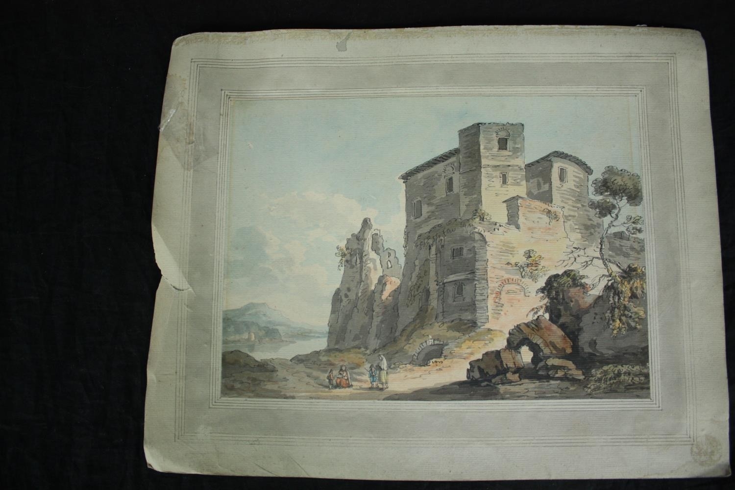 Franz Edmund Weirotter | Hand coloured etching of a castle in Tivoli ...
