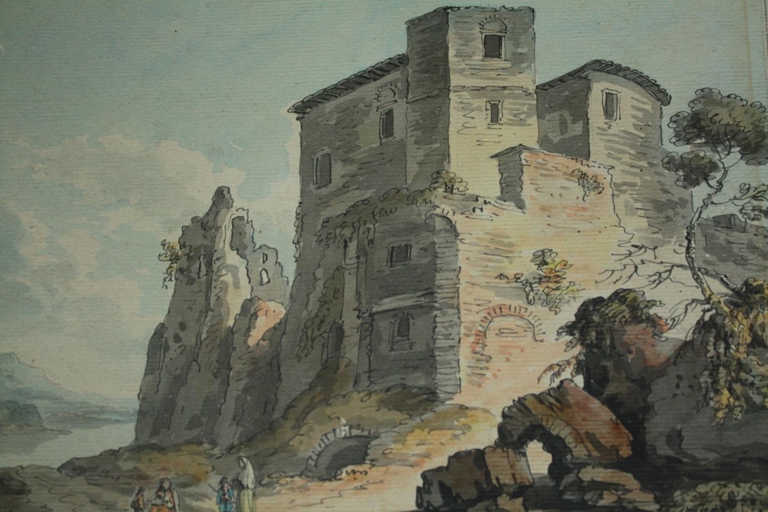 Franz Edmund Weirotter | Hand coloured etching of a castle in Tivoli ...