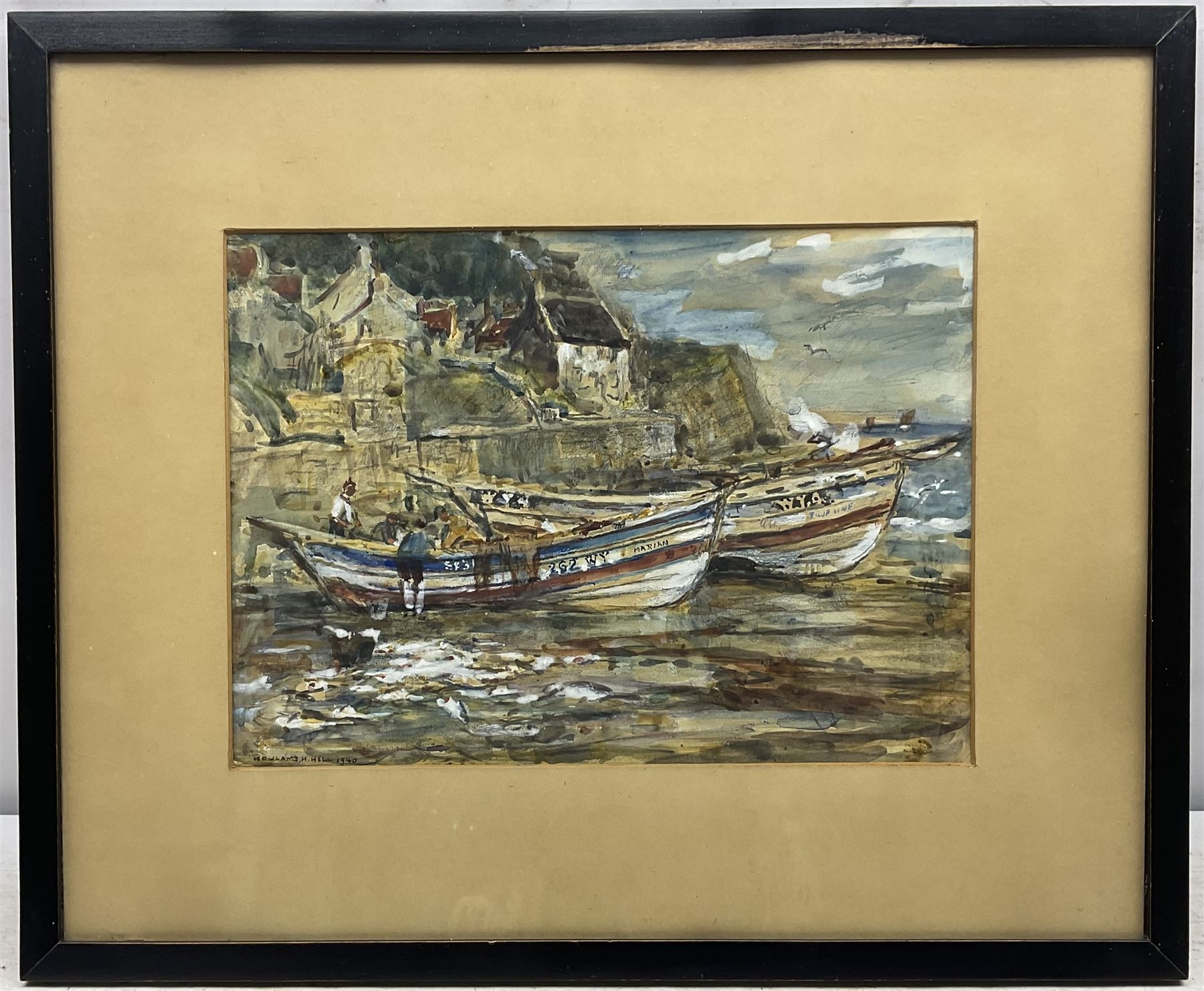 Rowland Henry Hill | Whitby Cobles at Runswick Bay (1940) | MutualArt