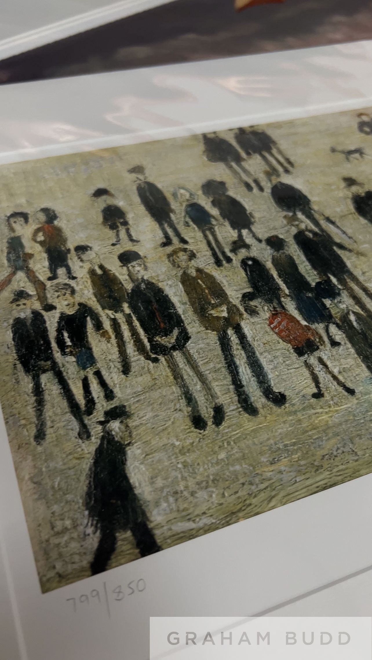 Laurence Stephen Lowry | 'Crowd around a cricket sight board' | MutualArt