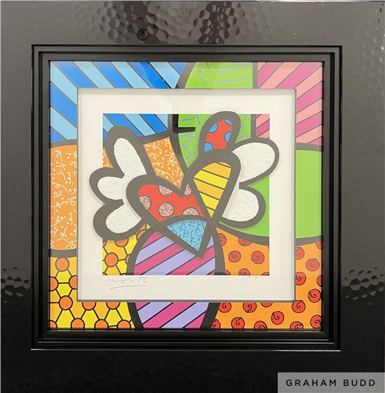 Romero Britto | 'Flying Hearts' (2007) | MutualArt