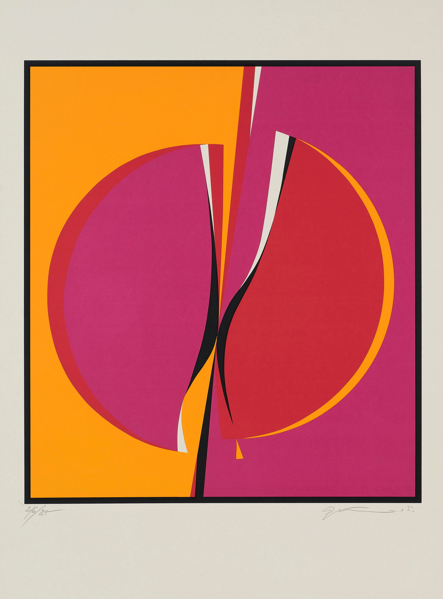 Gunnar S. Gundersen | Komposisjon i orange, rosa og rødt (1975) | MutualArt