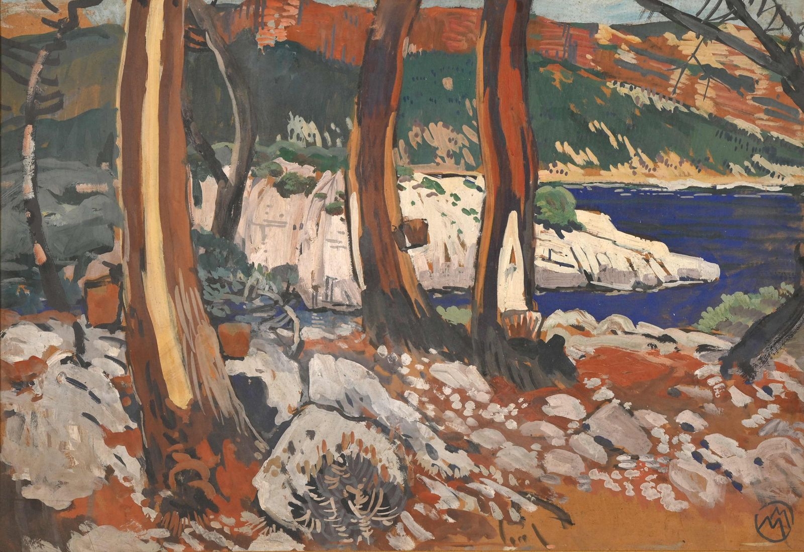 Mathurin Méheut | Bord de mer aux pins | MutualArt