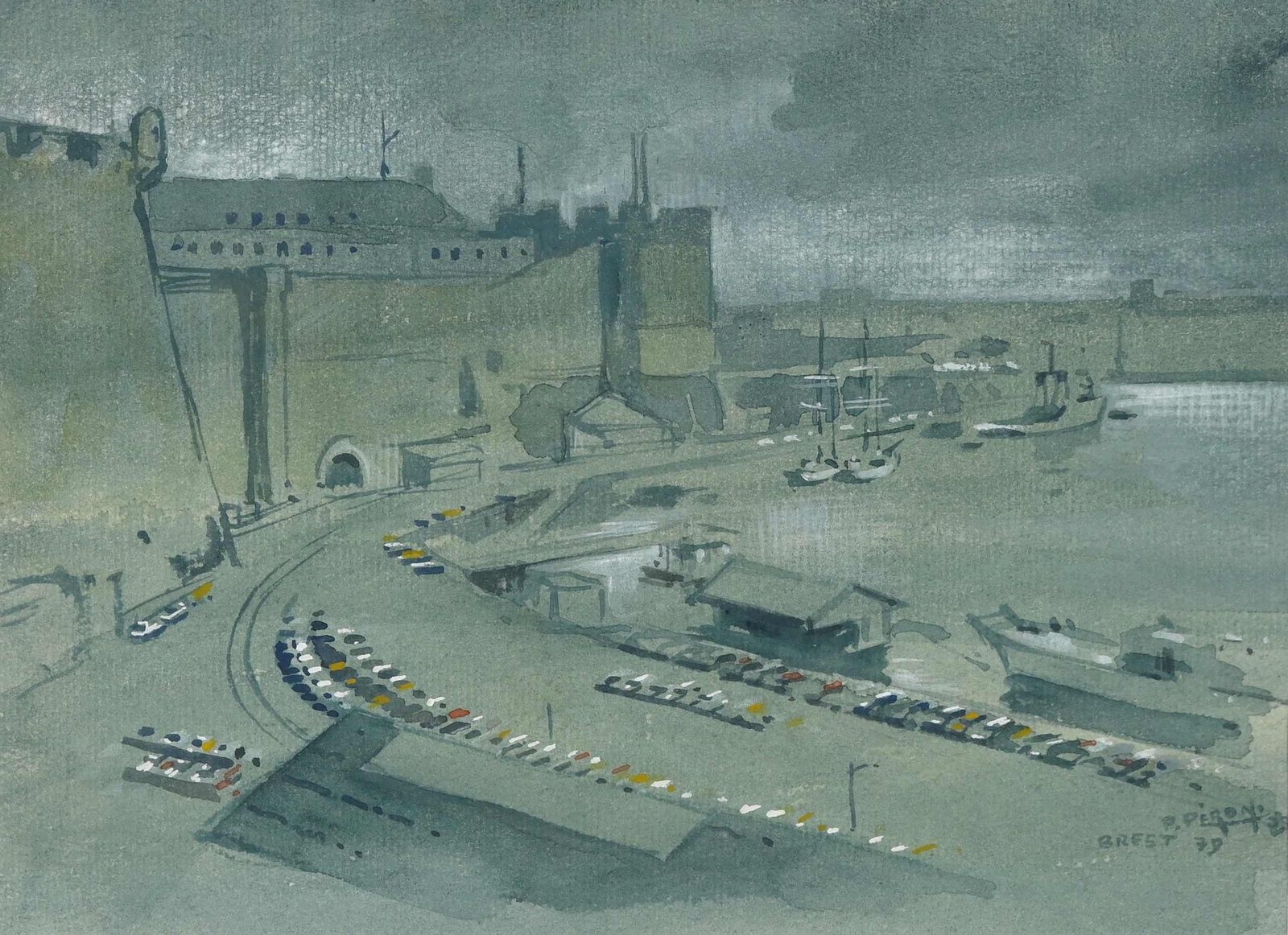 Pierre Péron | Le port de Brest | MutualArt