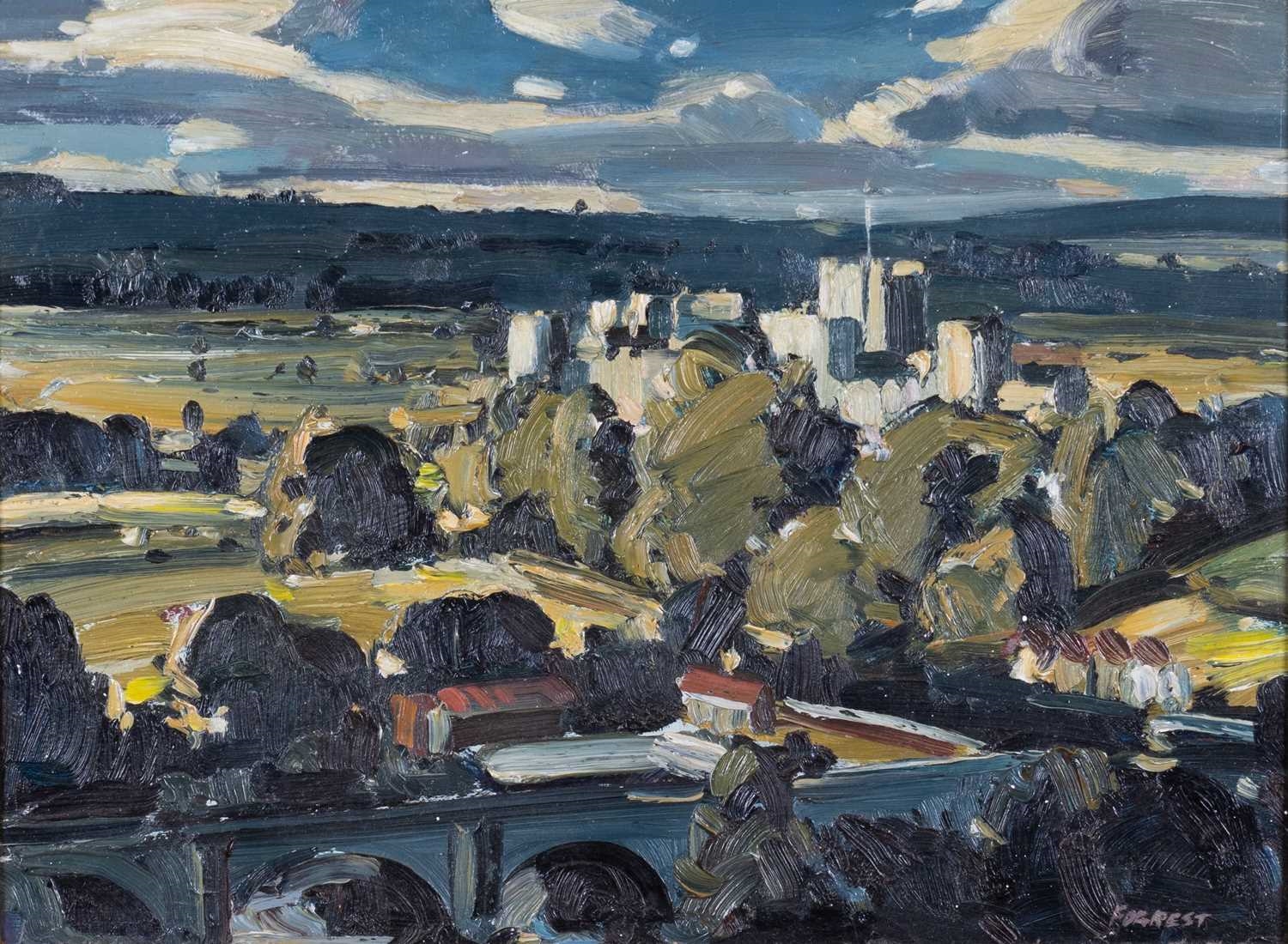 Edwin Vincent Forrest | ‡ EDWIN FORREST oil on board - castle and ...