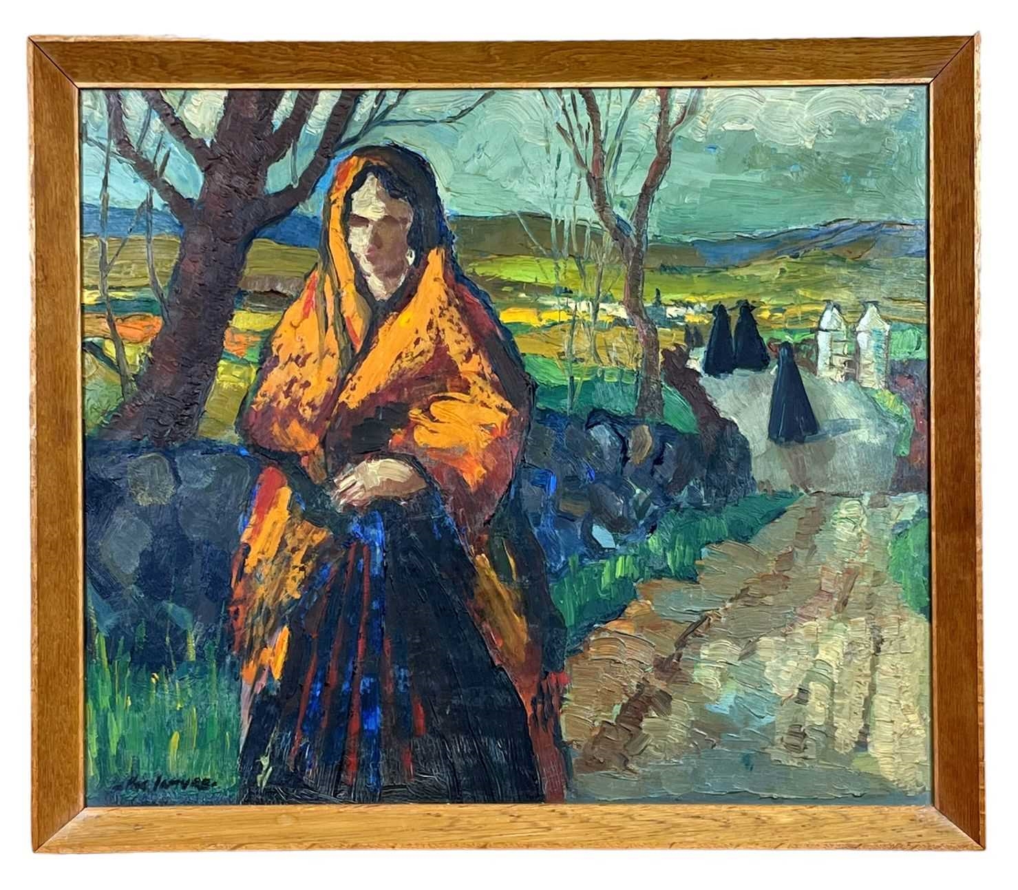 Donald McIntyre | ‡ DONALD McINTYRE early oil on board - figure in ...