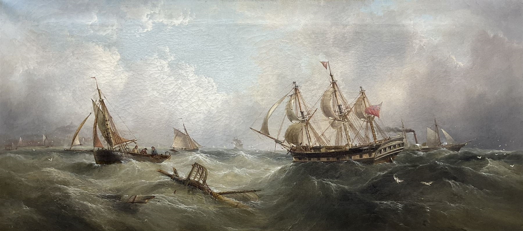 Henry Redmore | English Frigate and Wreck in a Swell off off Scarborough | MutualArt