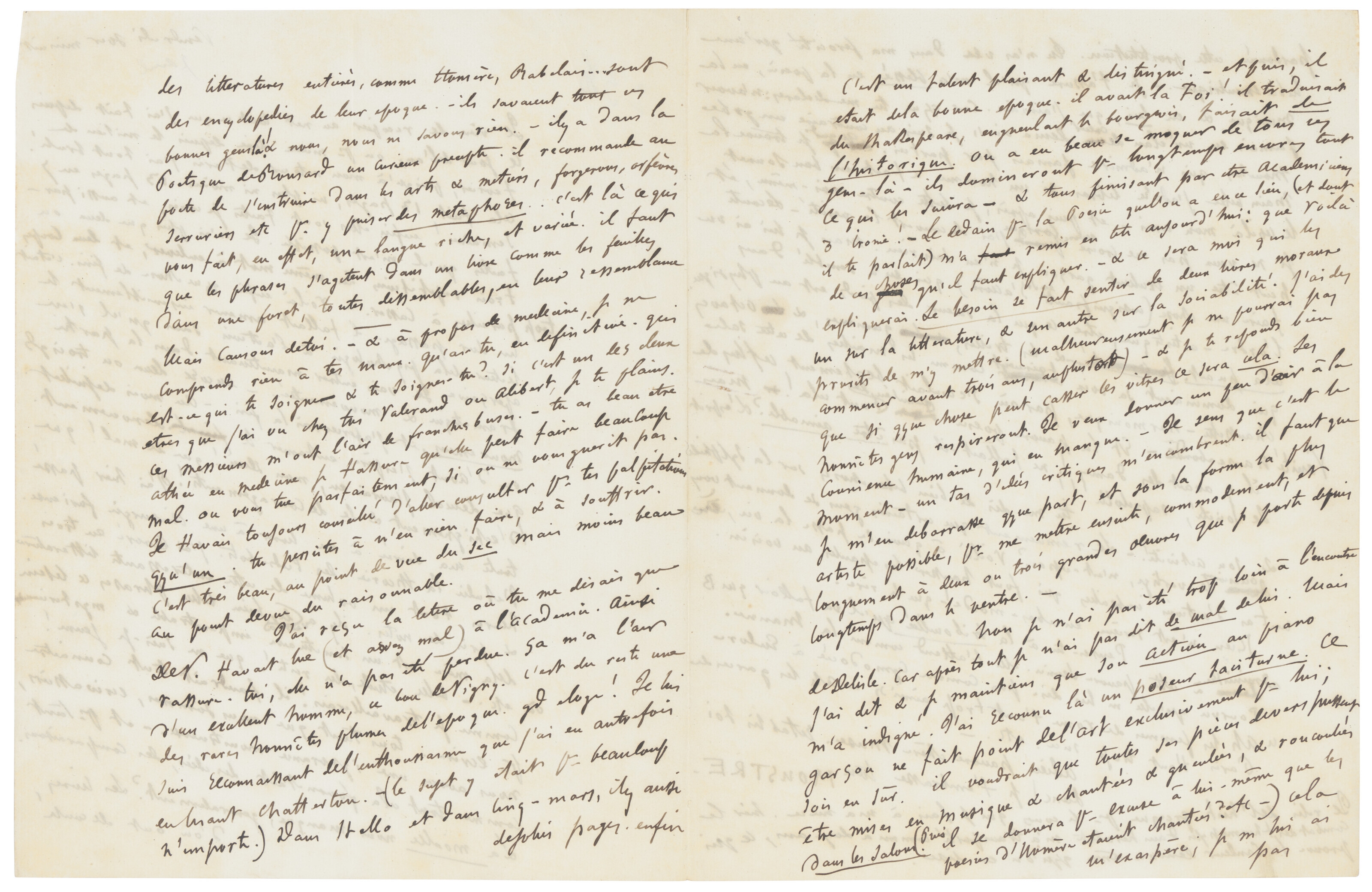 Gustave Flaubert | Autograph letter (signed 'ton MonSTRE') to [Louise ...