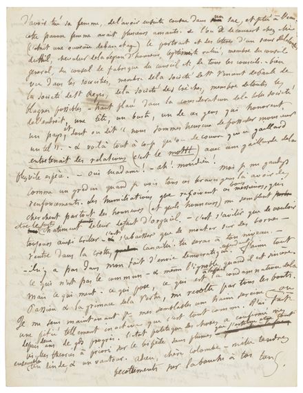 Gustave Flaubert | Autograph letter signed (with initial 'G.') to ...