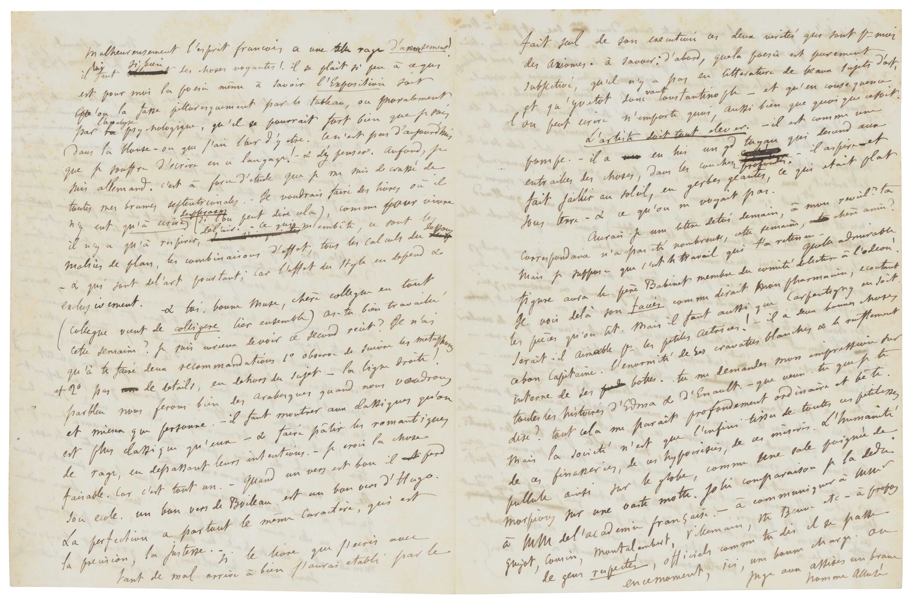 Gustave Flaubert | Autograph letter signed (with initial 'G.') to ...