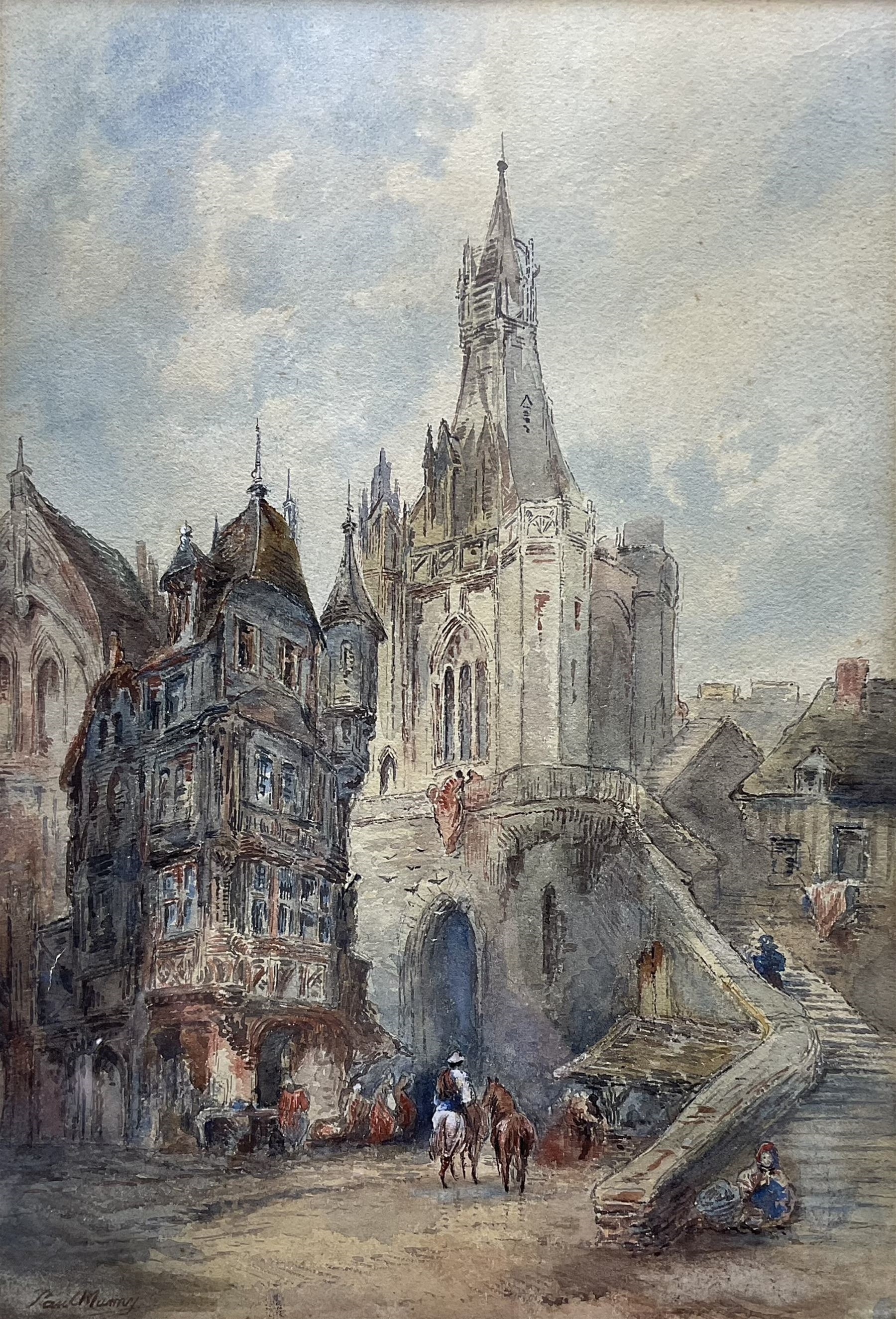 Paul Marny | Steps in a French Town Square | MutualArt