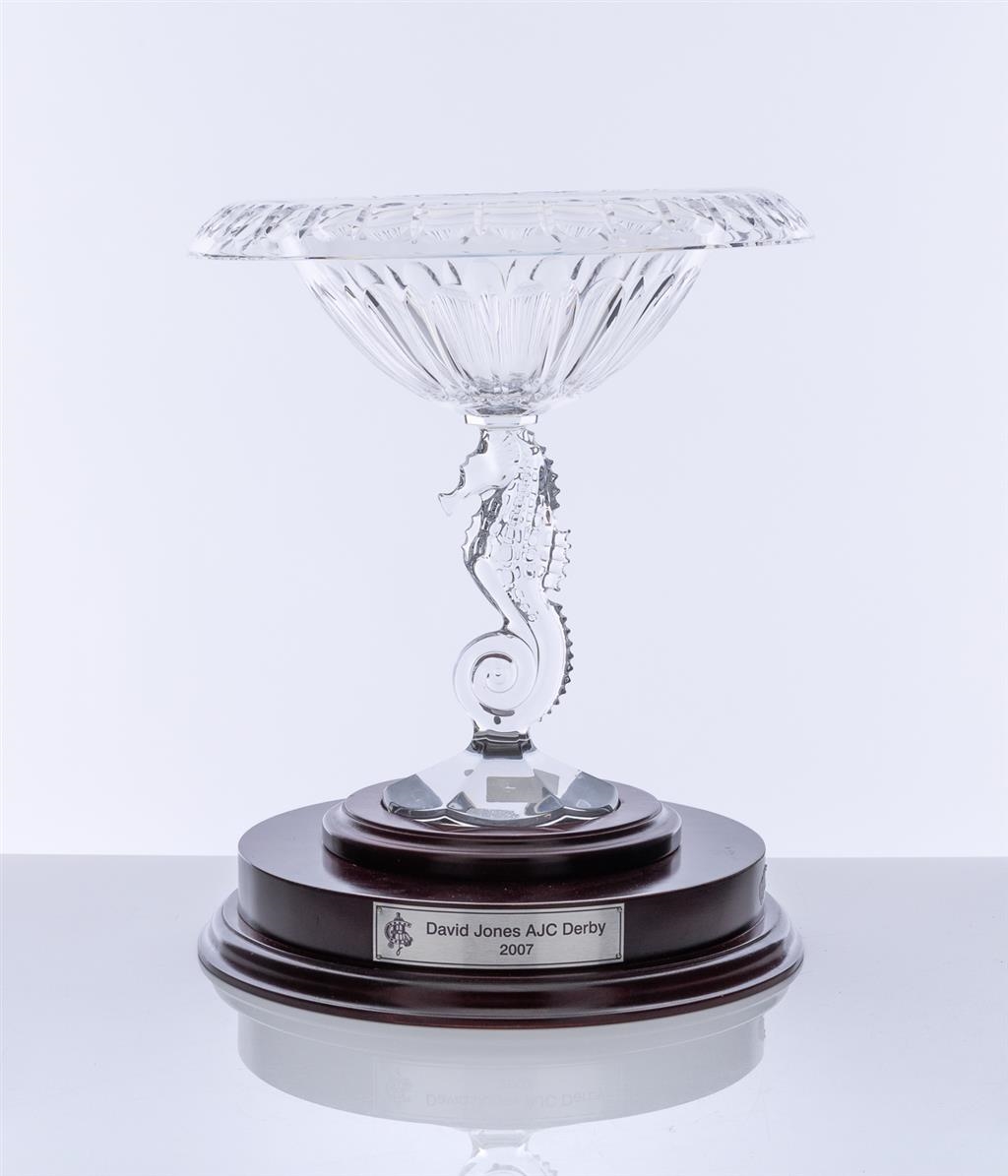 David Jones | A Waterford seahorse form lead crystal trophy, David ...