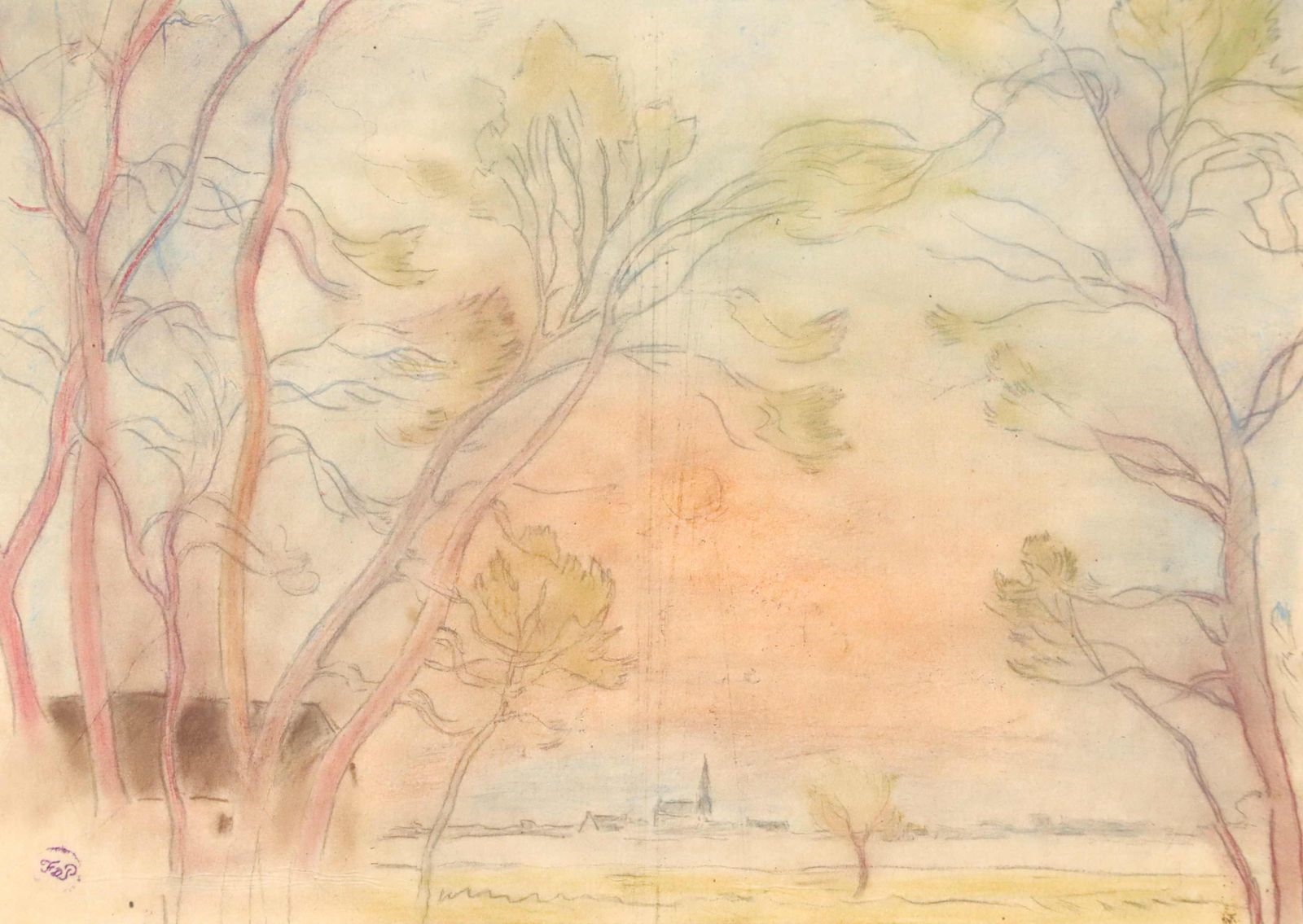 Fernand Loyen de Puigaudeau | Paysage aux grands arbres | MutualArt