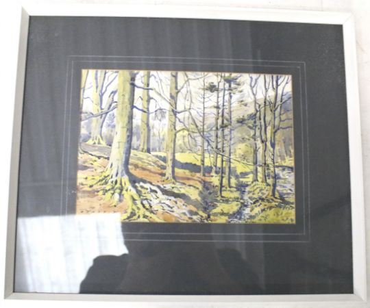 Henry W. Bracken | Henry Bracken watercolour painting of a woodland ...
