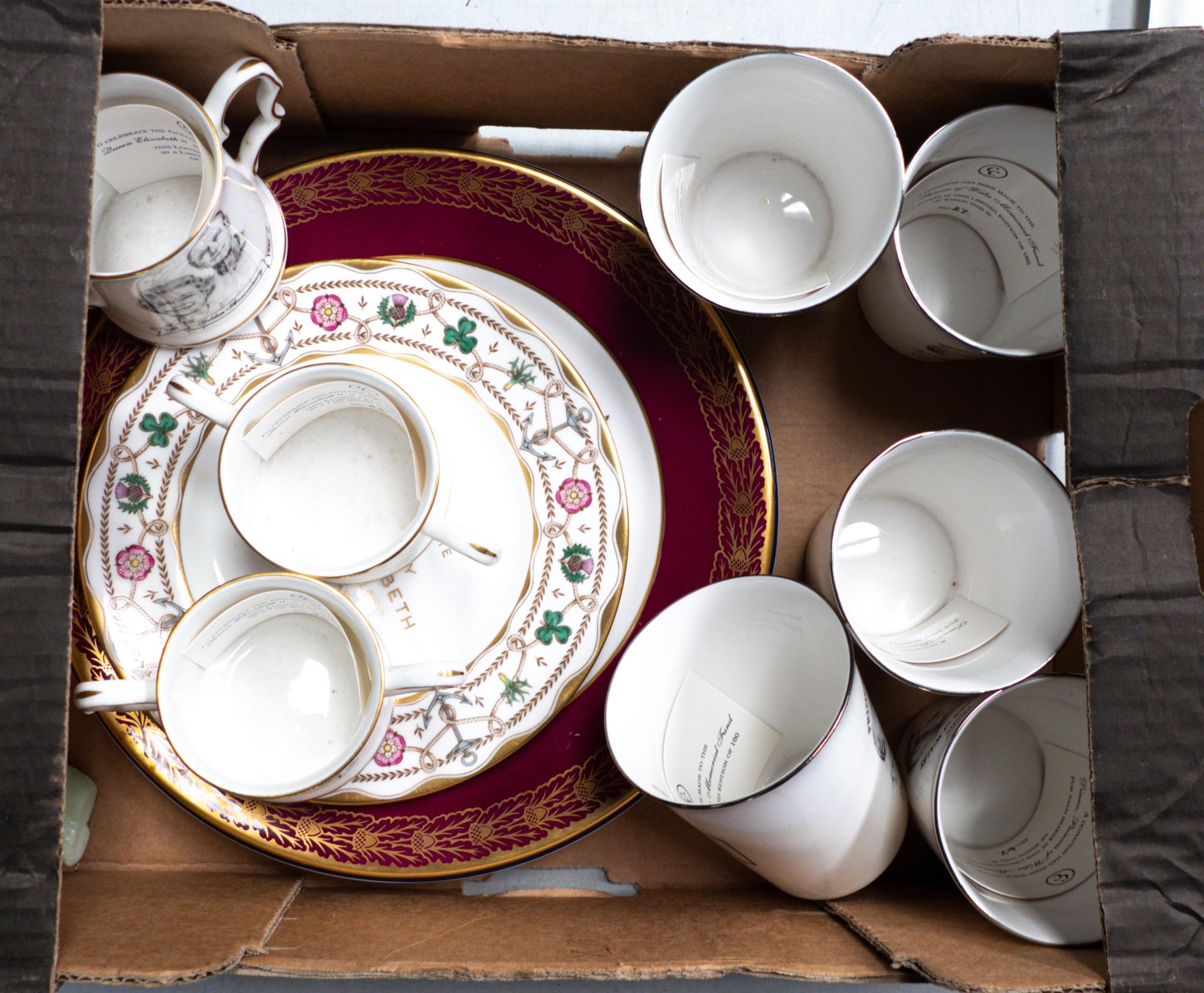 Royal Doulton | Five bone china beakers with Monochrome Commemoration ...