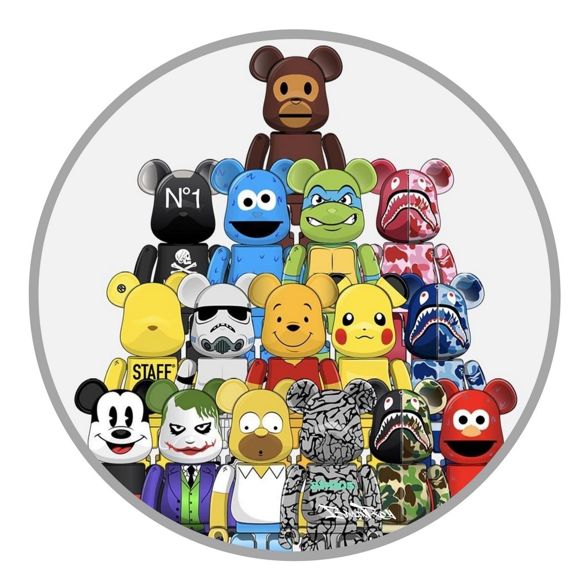 Brain Roy | Mixed Bearbrick Round | MutualArt