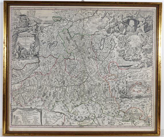 Johann Baptist Homann | Landkarte von Salzburg mit Portrait des ...