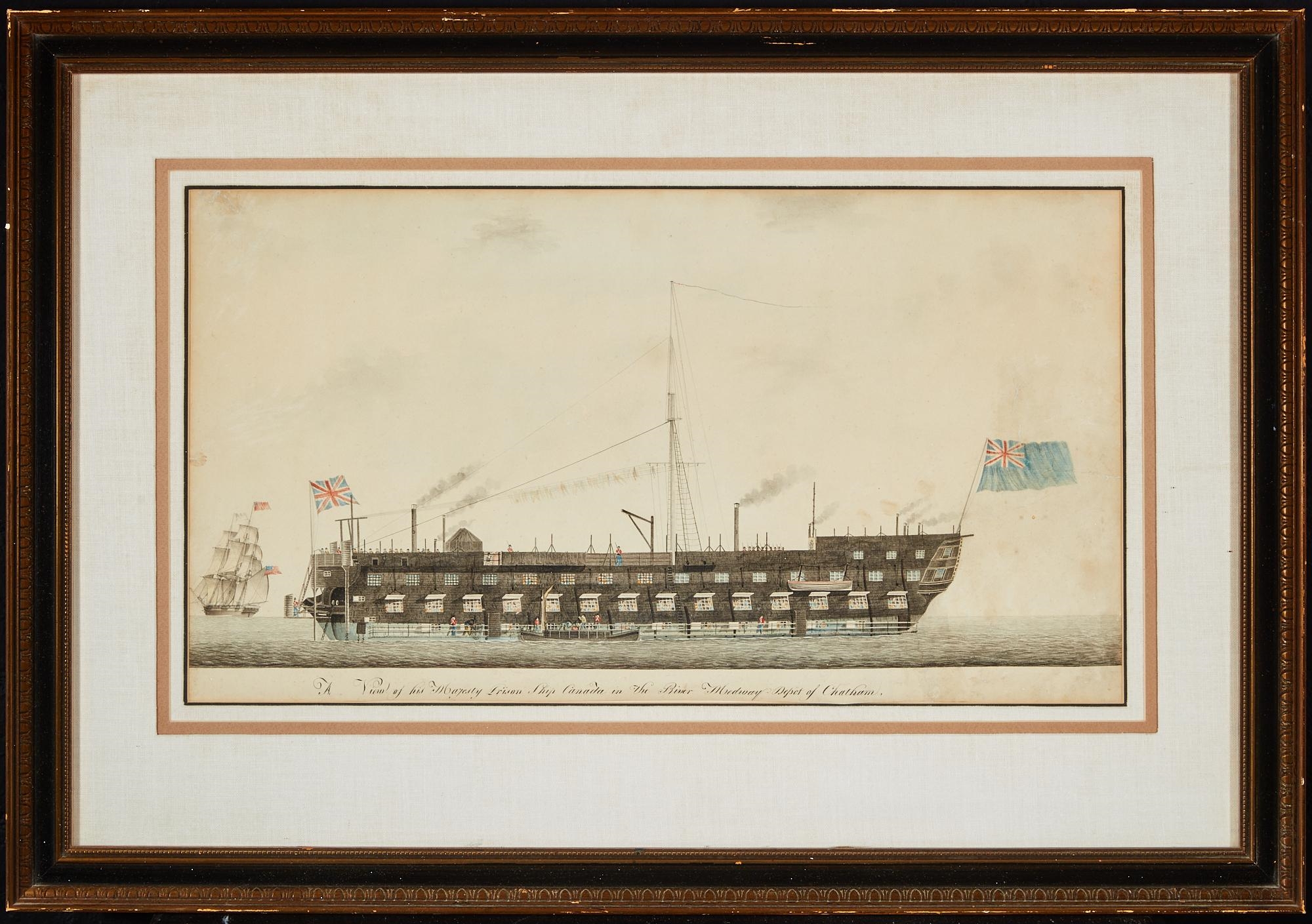 English School, 19th Century | View of His Majesty's Prison Ship Canada ...