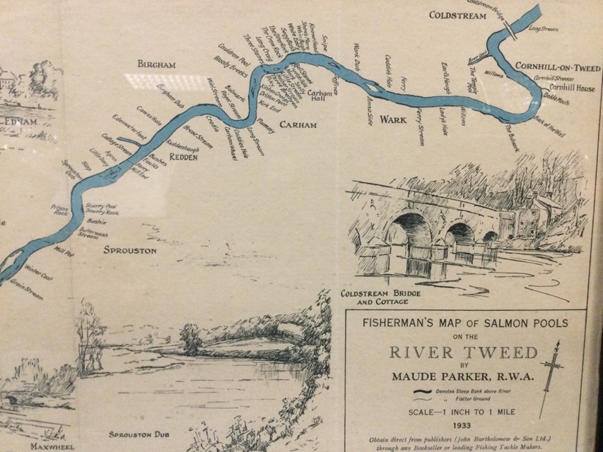 Maude Parker | fishermans map of Salmon Pools on the River Tweed ...