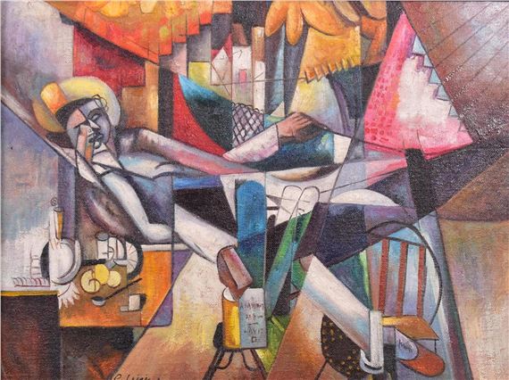 Albert Gleizes | MAN IN A HAMMOCK (1912) | MutualArt