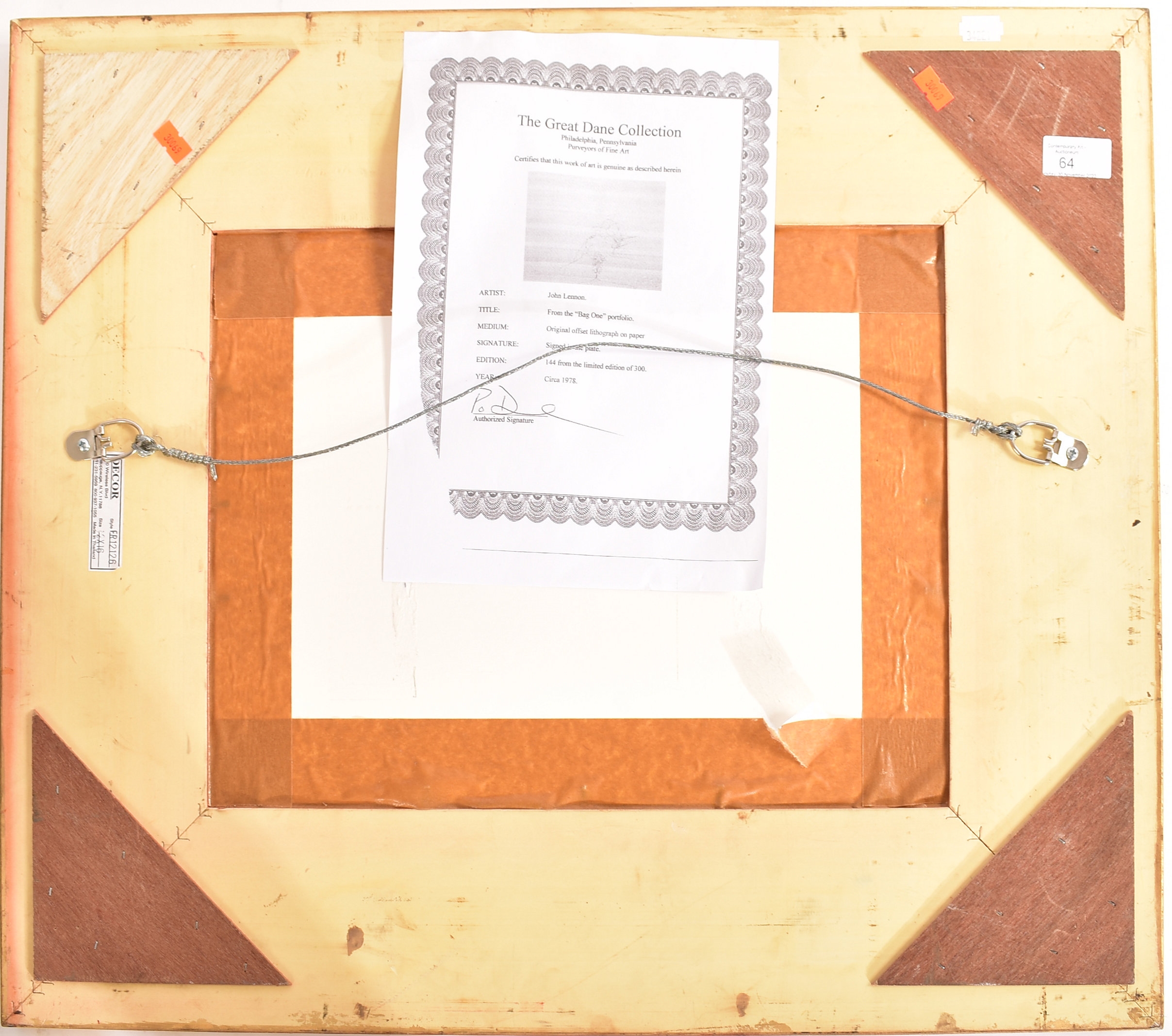 John Lennon | BAG ONE - 1978 (Circa 1978) | MutualArt